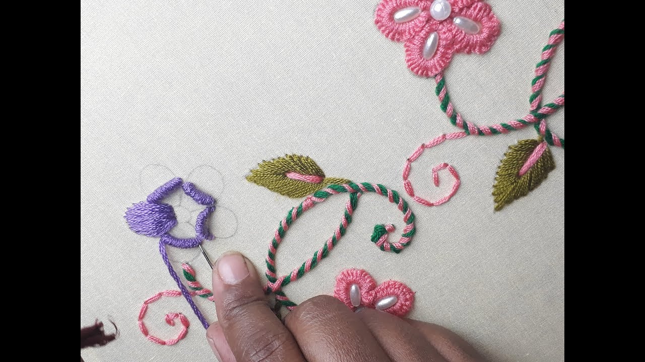 Hand Embroidery Beautiful Design | Embroidery design tutorial - YouTube