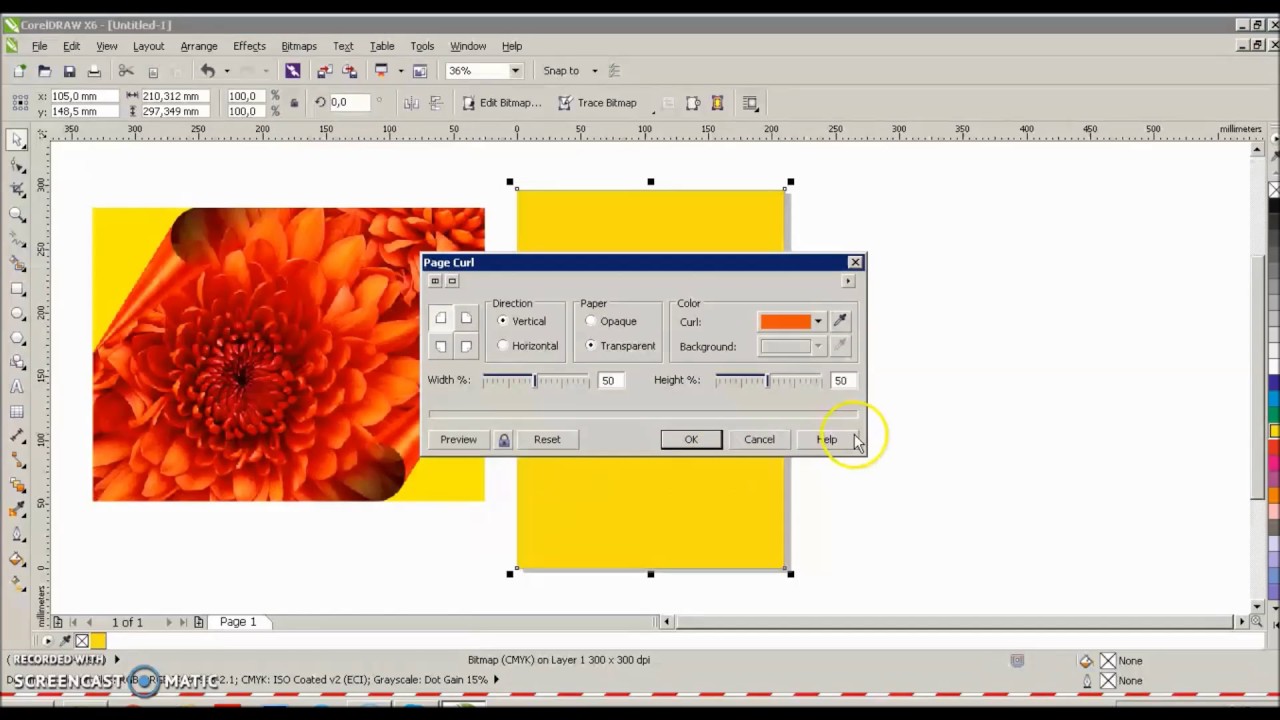Coreldraw X6 Ders 56 Bitmaps - 3D Effect - Page Curl / Kenar Kıvırma Efekti - YouTube