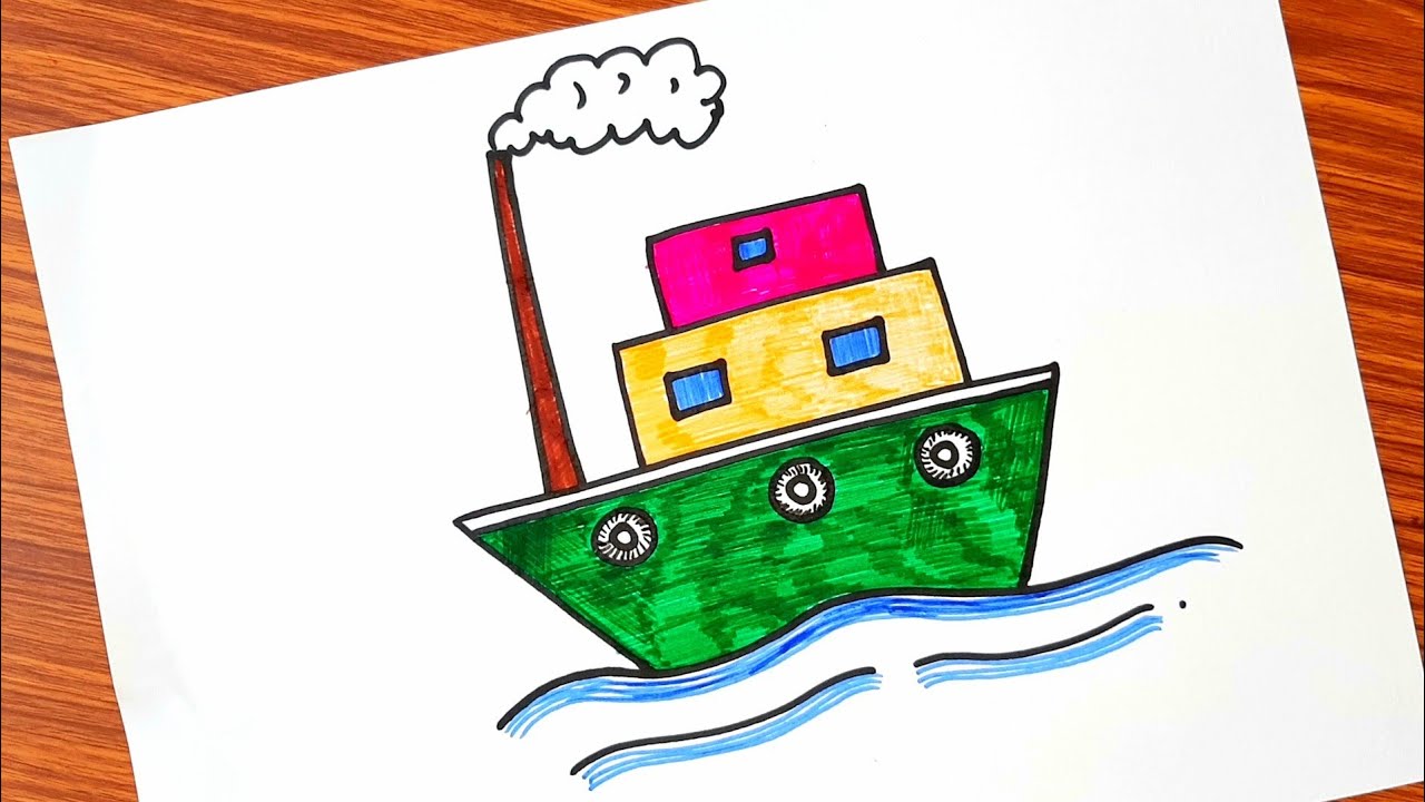 SHIP drawing easy | Jahaz drawing | - YouTube