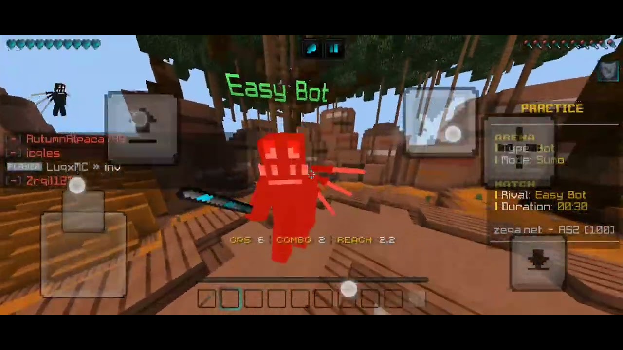 Day 1 of practicing with the zeqa bot.|Ayaanplayz #mcpe #practice # ...