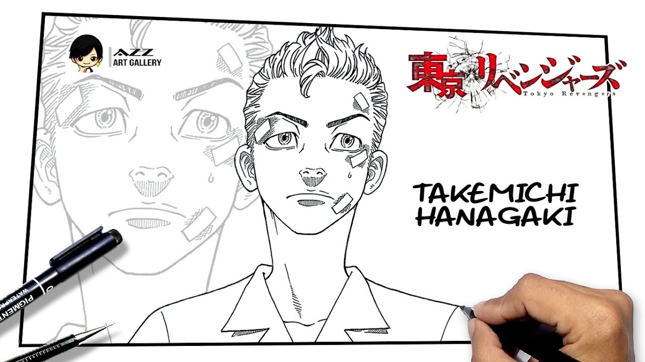 How to draw Takemichi Hanagaki from Tokyo Revengers - Manga Style - YouTube