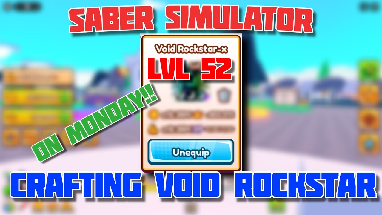 CRAFTING a VOID Rockstar LVL 52!! | Saber Simulator - YouTube