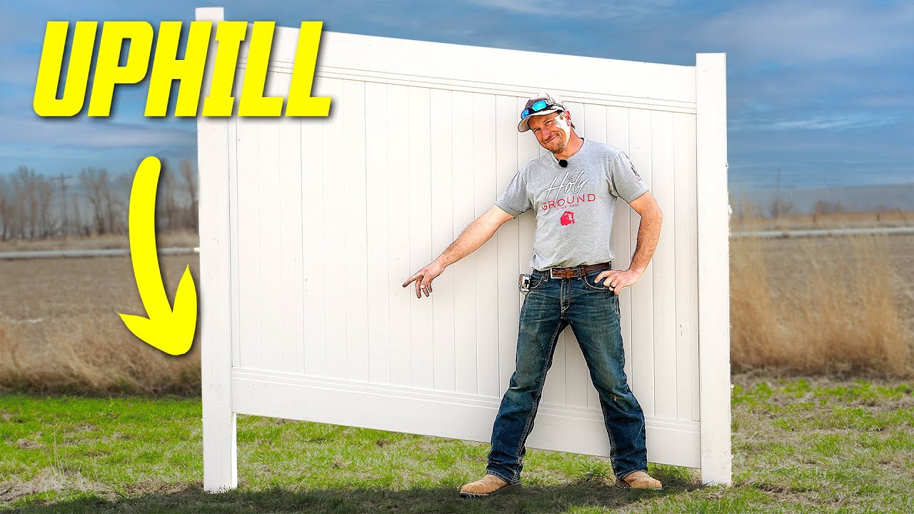 How To Build Flawless Vinyl Fence Uphill - YouTube