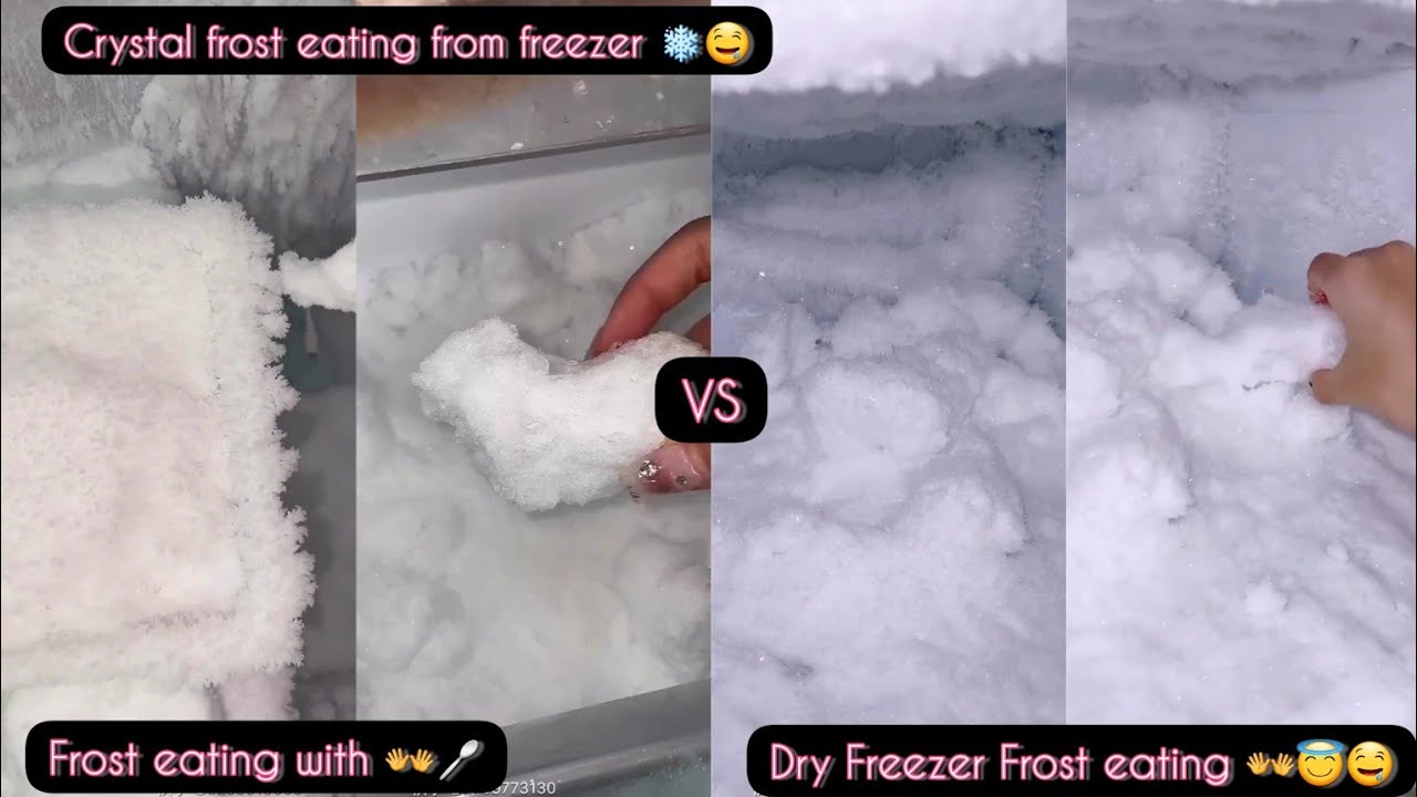 Frozen Freezer 😇Dry Frost eating 👐😋scraped Freezer Frost eating from ...