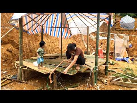 Thao Single Mom Building Bamboo Hut Alone with Her Toddler