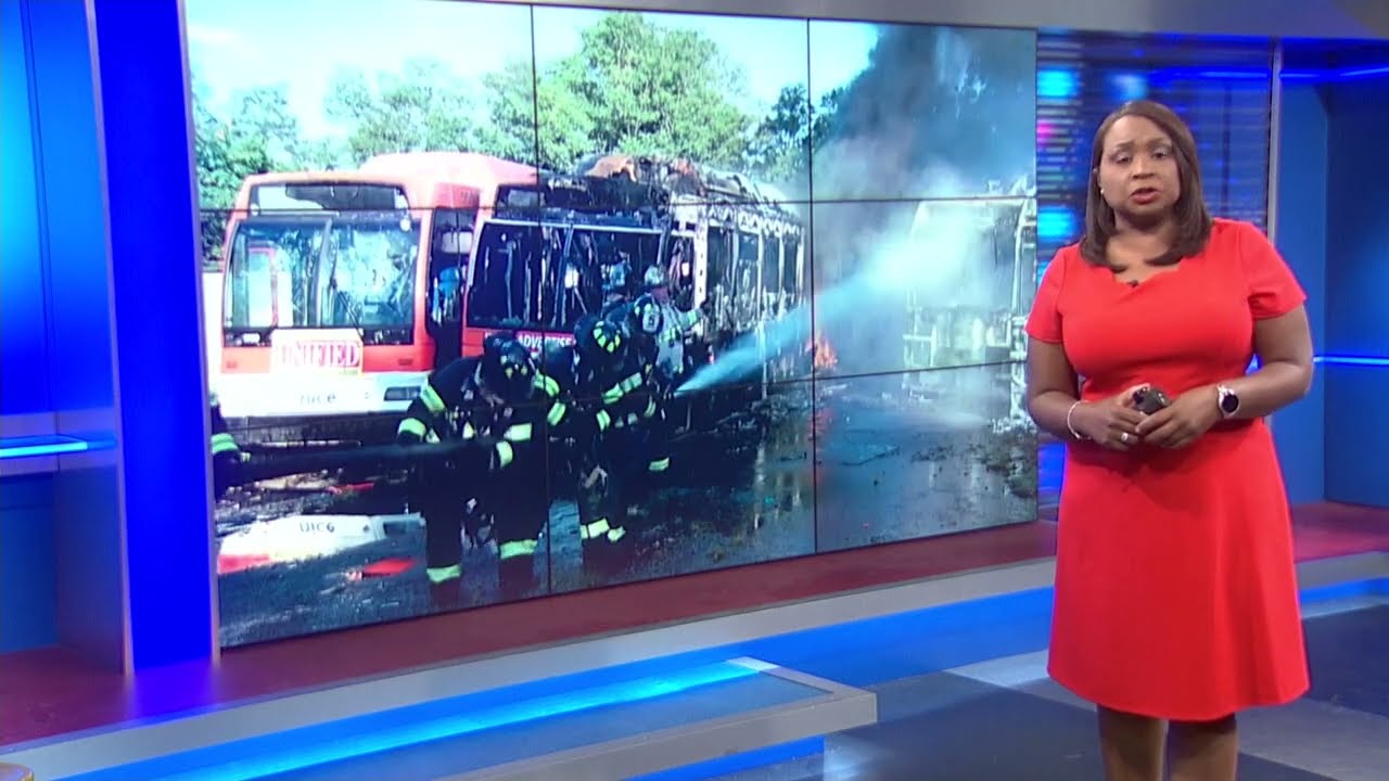 Nassau fire officials: 7 NICE buses catch fire - YouTube