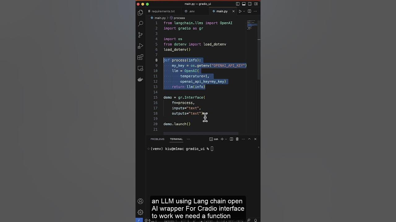 Use Gradio as UI for LangChain - YouTube
