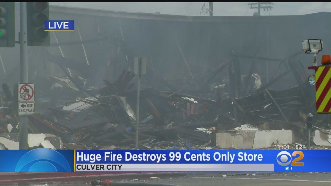 99 Cents Only Store In Culver City Destroyed In Fire - YouTube