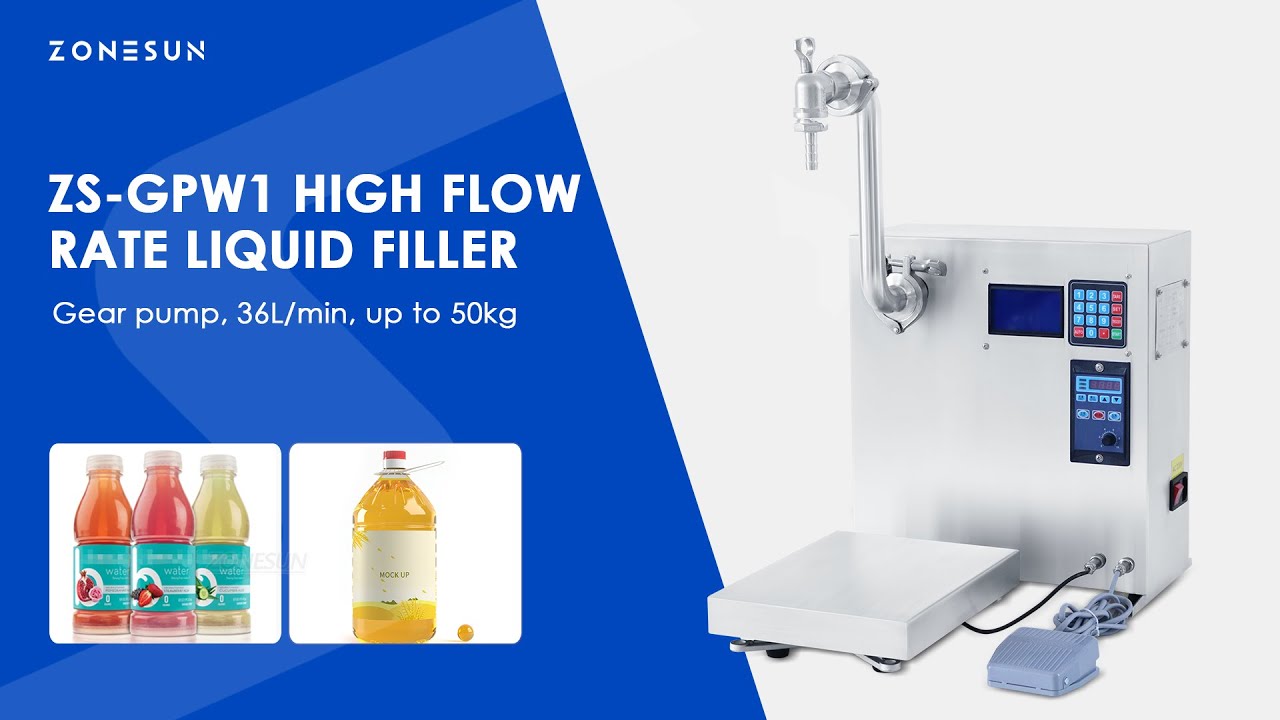 ZONESUN ZS-GPW1 Liquid Filler Weigher High Flow Gear Pump Footswitch Digital Control Filling ...