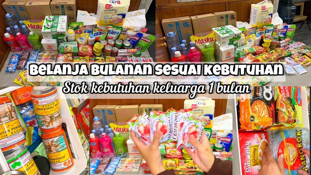BELANJA BULANAN SESUAI KEBUTUHAN ⁉️BONGKAR GROCERY SHOPPING STOK ...