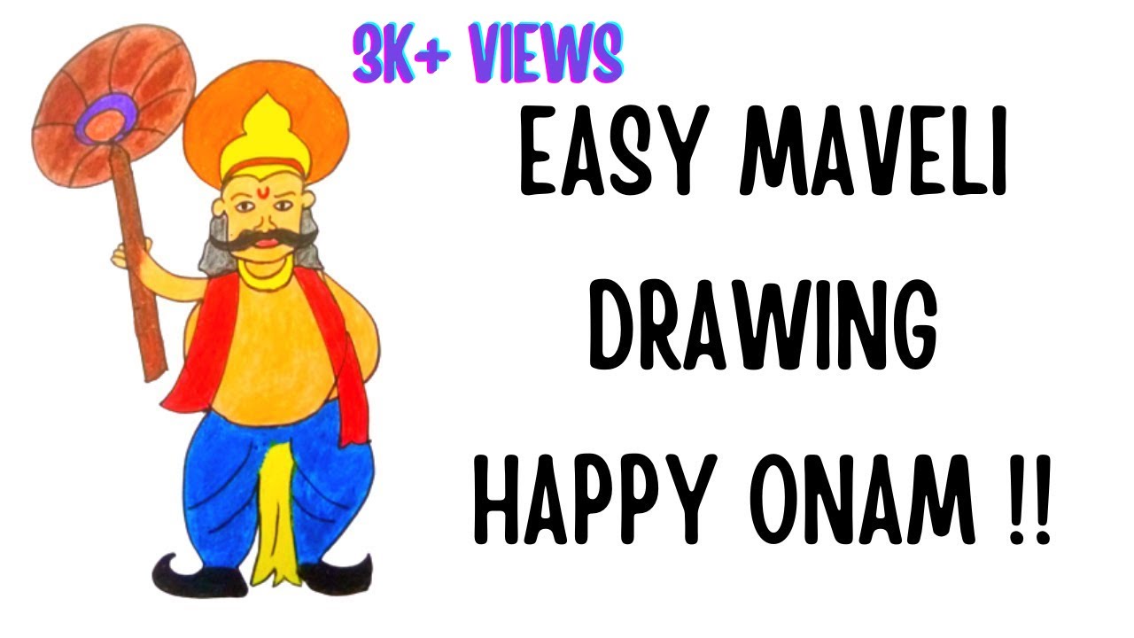 How to draw a Maveli drawing easily | Easy Mahabali drawing | Onam ...