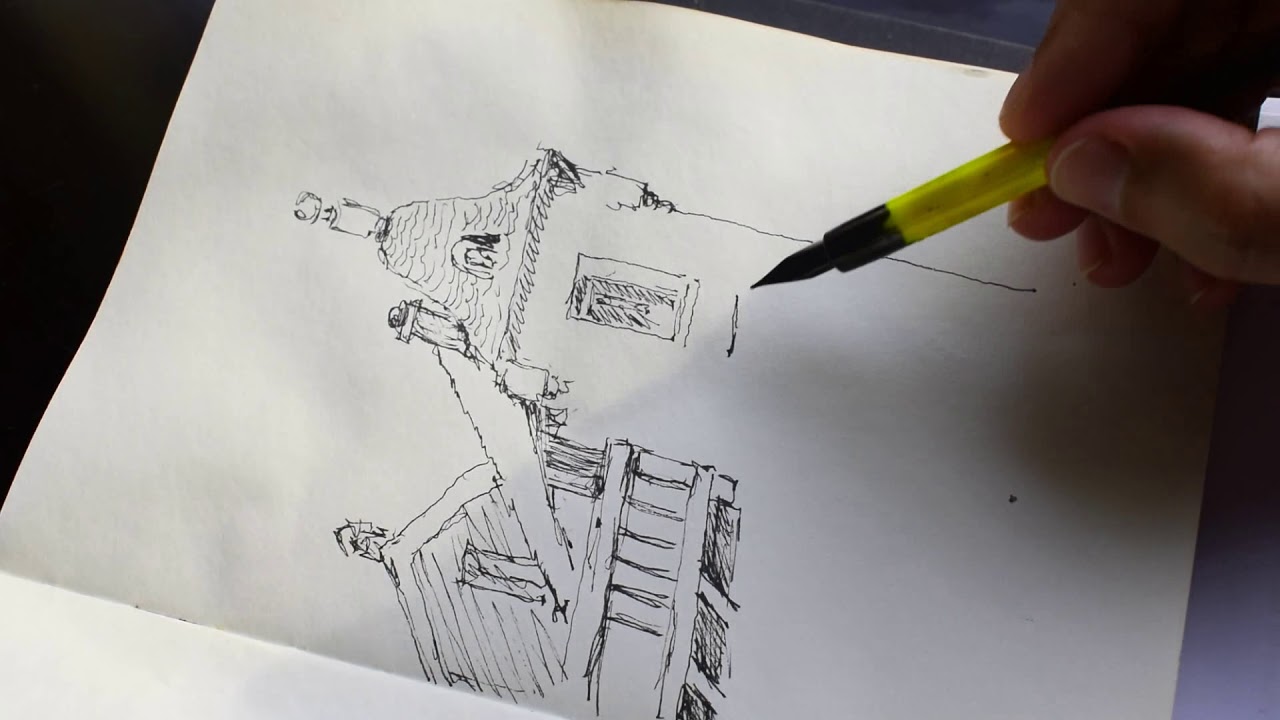 How to draw a castle with ink? - YouTube