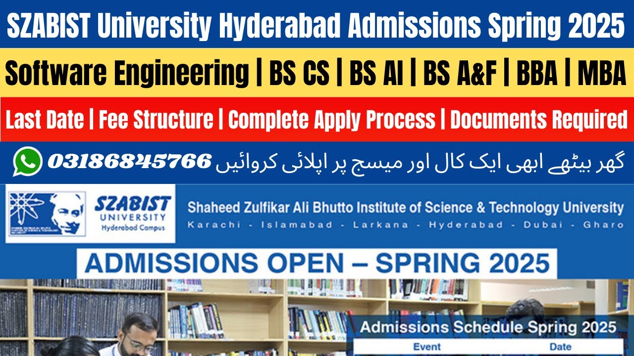 SZABIST University Hyderabad Admission 2025 | SZABIST Hyderabad Campus ...