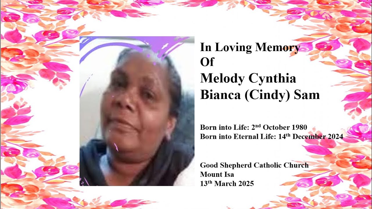 Funeral Service for Melody Cynthia Bianca (Cindy) Sam - YouTube