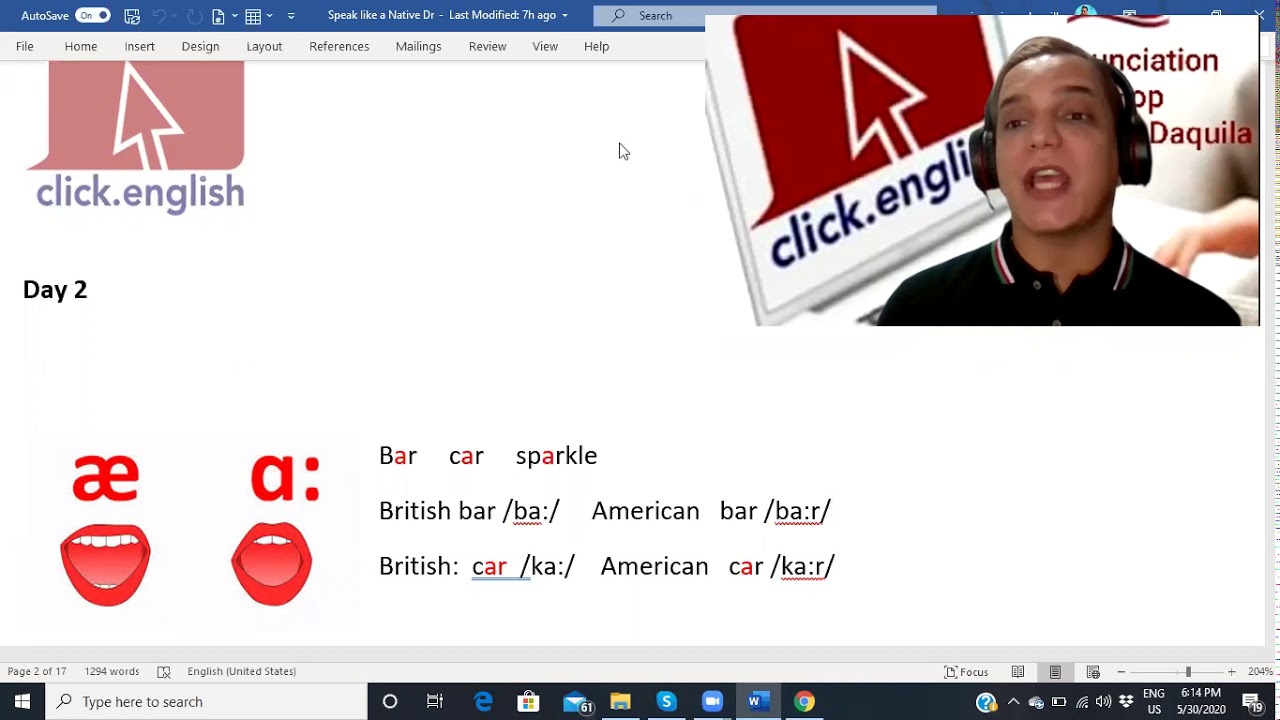 Pronunciation workshop - day 2 - YouTube