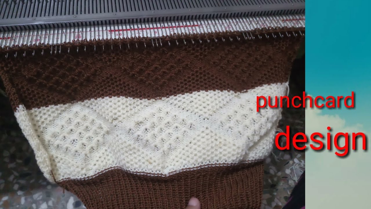new punchcard design on knitting brother machine KH-831 tutorial # ...