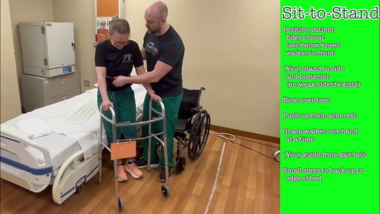Patient Mobility: Sit to Stand Transfer for Parkinson's Weakness - YouTube