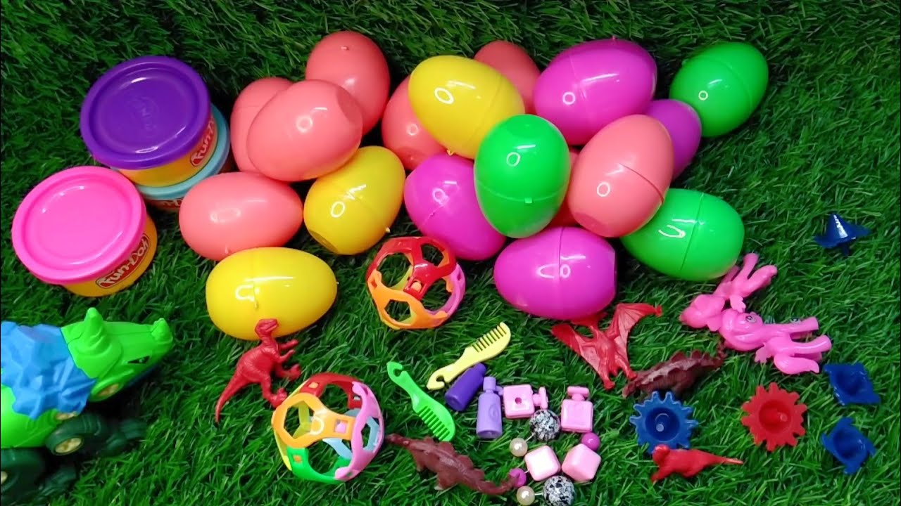 Mainan Mengupas Telur Kejutan Warna Warni isinya keren dan unik | eggs ...