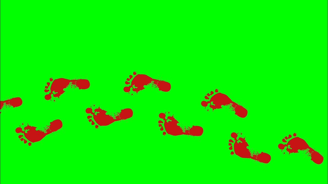 Footprints green screen | Editing template 24 | 2TS templates - YouTube