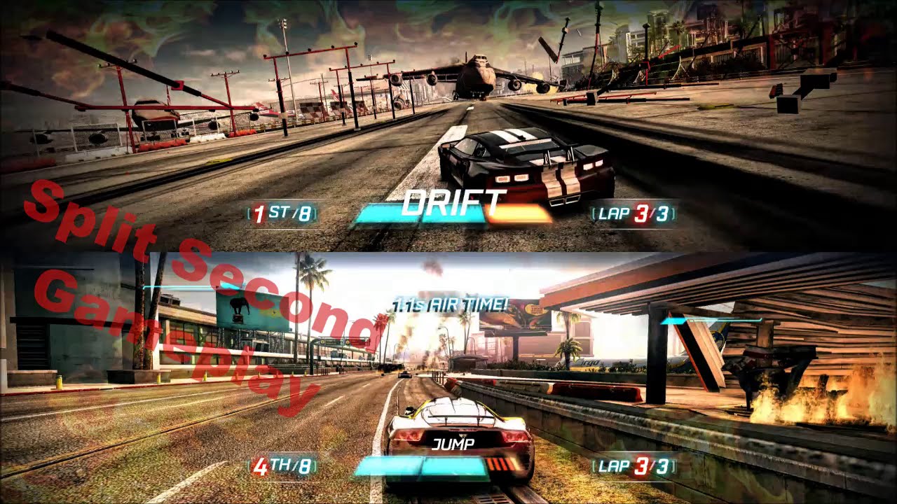 Split Second (Split Screen Gameplay) Airport Terminal - YouTube