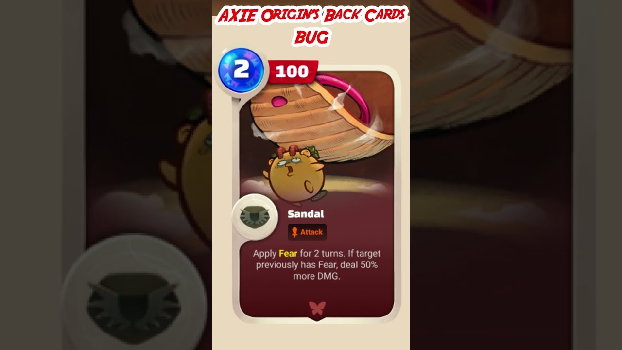 AXIE UPDATE ORIGIN BACK CARDS BUG #Shorts AXIE INFINITY S20 - YouTube