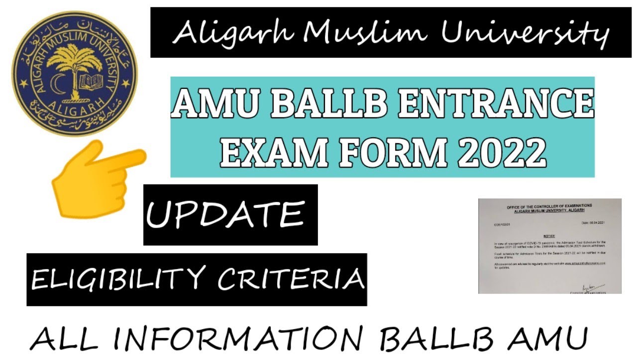 AMU BA LLB ENTRANCE EXAM FORM 2022 || TENTATIVE DATE || ELIGIBILITY ...