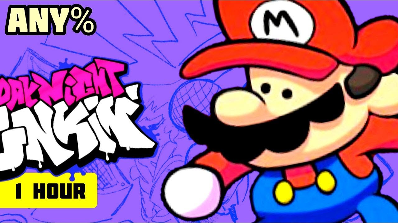 FNF - Speedrunner Mario - Any% DEMO [FULL SONG] 1 HOUR - YouTube