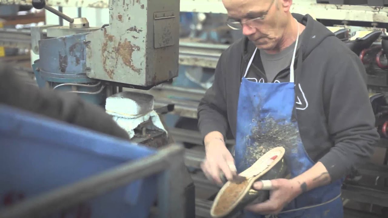 Sanders shoemaking process - YouTube