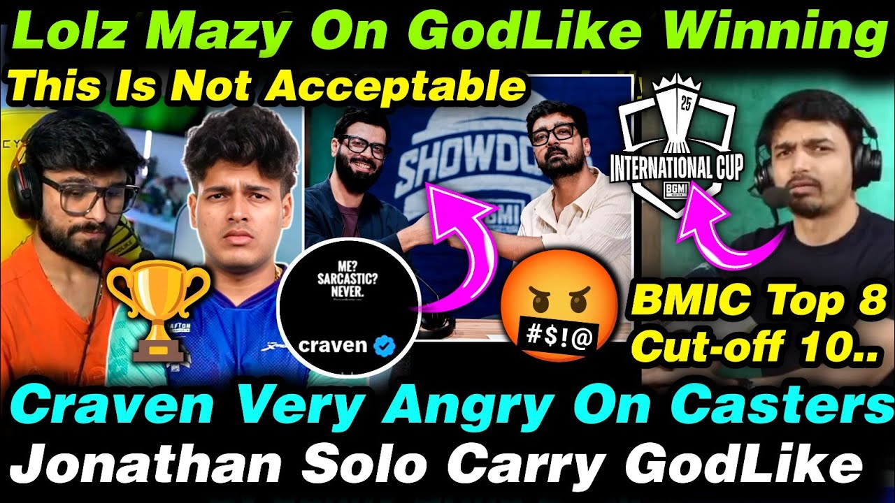 LoLzZz Mazy On GodLike Winning BMSD & Top 8 Cut-off 🏆Craven Very Angry ...