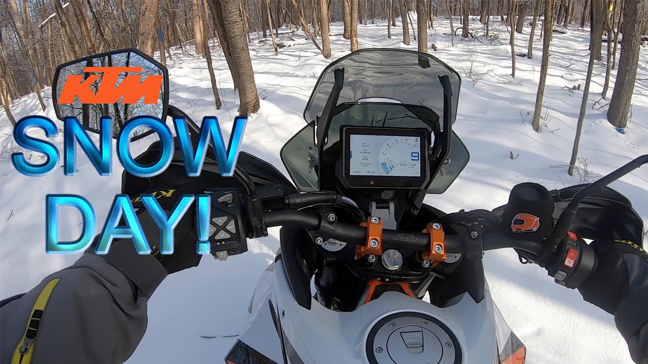 RIDING A KTM 1290 SUPER ADVENTURE R IN THE SNOW AND ICE | MOTO VLOG 005 ...