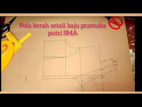tutorial membuat pola kerah setali baju pramuka SMA putri #@ADIBATUTORIAL