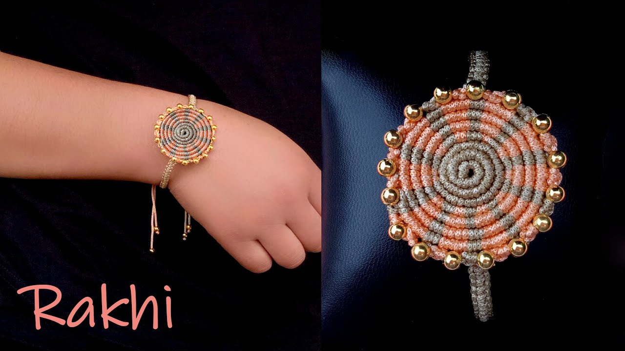 How to make Beautiful Rakhi at home/ DIY Nylon Thread Rakhi Making ...