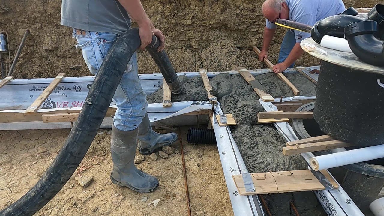 Pouring Concrete Footers - YouTube