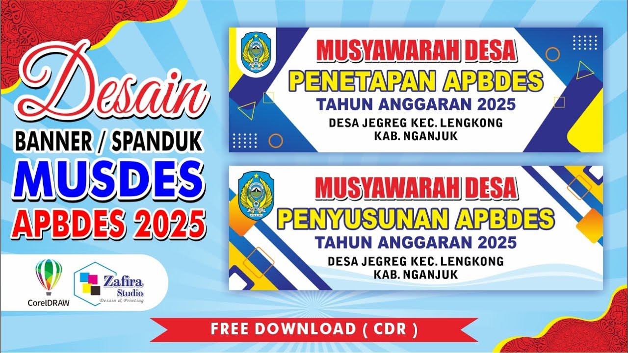 DESAIN SPANDUK MUSYAWARAH DESA PENETAPAN / PENYUSUNAN APBDES 2025 ( FREE DOWNLOAD CDR) - YouTube