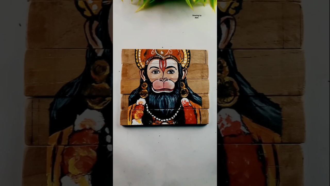 Painting on stick Shree Hanuman ji - YouTube