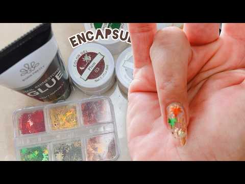Encapsulated Fall Nail Design 🍂 | Holographic Fall Nail Design 🍂 - YouTube