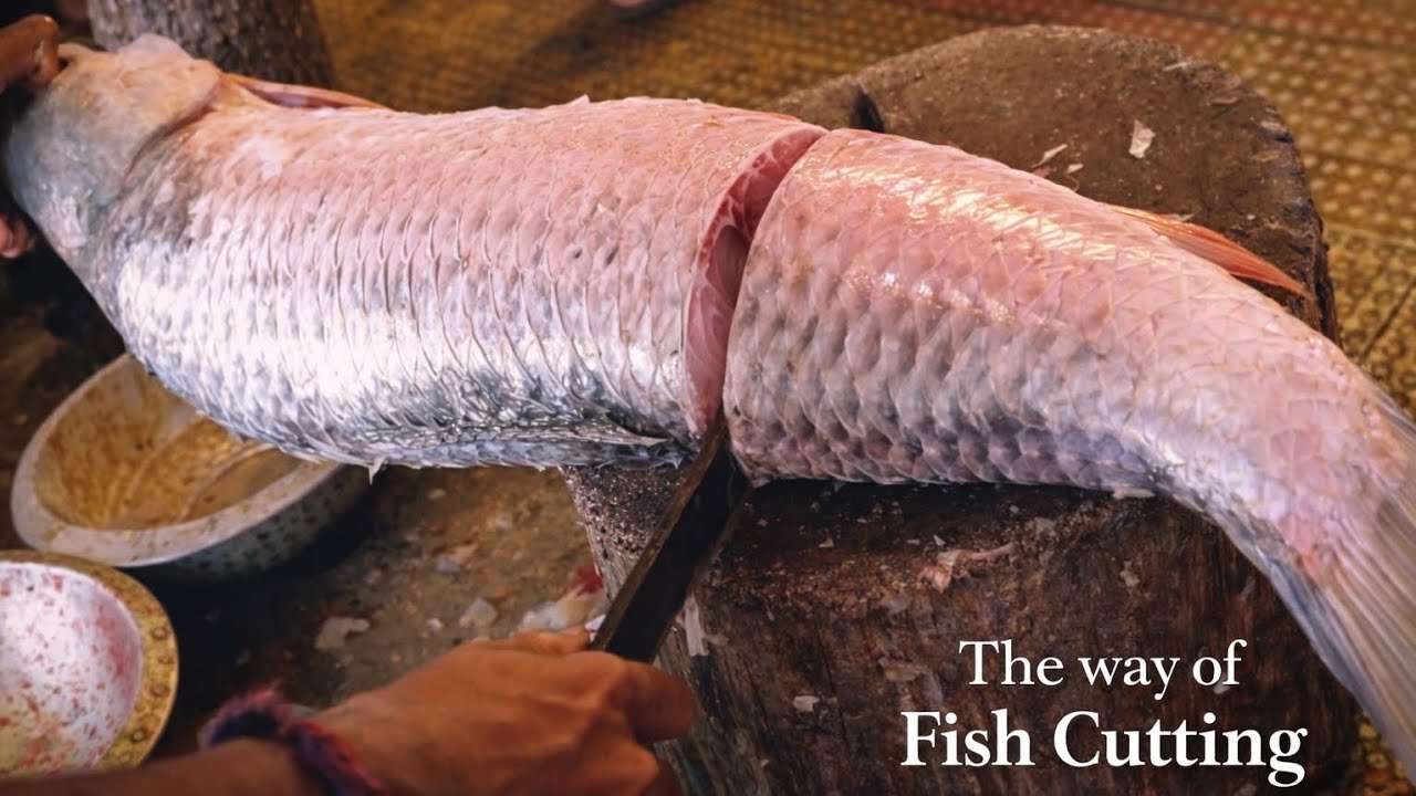 Giant Mrigal Fish 😱 | Most Satisfying Fish Cutting in Bangladesh Fish ...