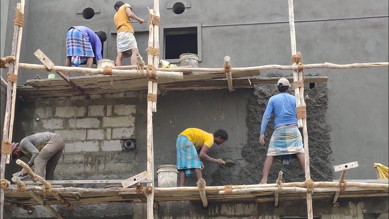 Excellent ! AAC Blocks Elevation Wall Plastering Technique | AAC BLOCKS ...