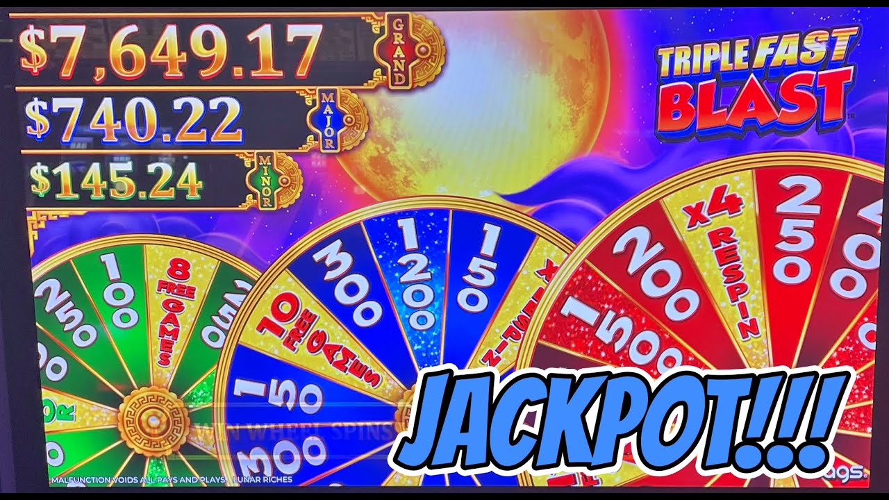 NEW SLOT!!! JACKPOT HANDPAY on Triple Fast Blast Lunar Riches! - YouTube