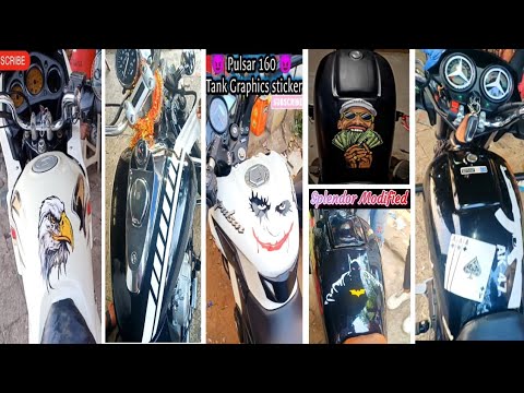 ⚠️ Bike Modified 🔥😍 Tank Stickers 🤑🤑 #splendor #bajajpulsar # ...