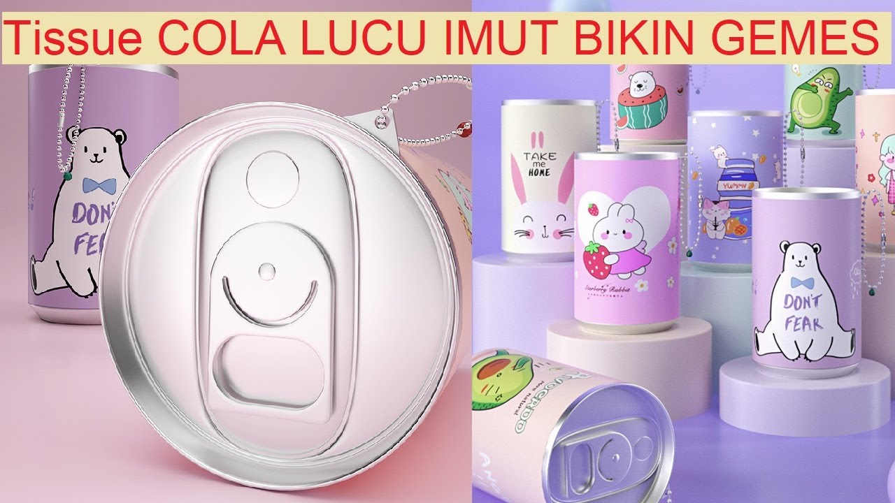 Tissue Basah Kaleng Cola Tissu Basah Mini Cute Motif 30 Lembar 222-10 ...