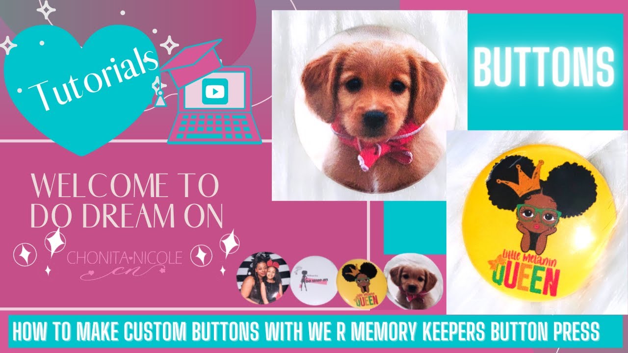 DIY How to make CUSTOM BUTTONS at home/ Unboxing WRMK We R Memory ...