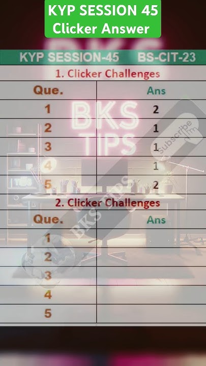 KYP SESSION 45 Clicker Answer | session 45 Clicker Answer | era clicker 45 session #shorts # ...