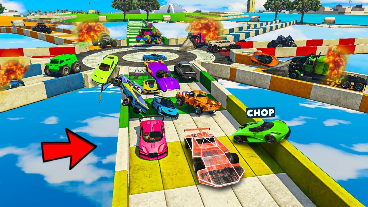 GTA 5 CHOP AND FROSTY COMPLETE THE AQUA FACE TO FACE CHALLENGE - YouTube