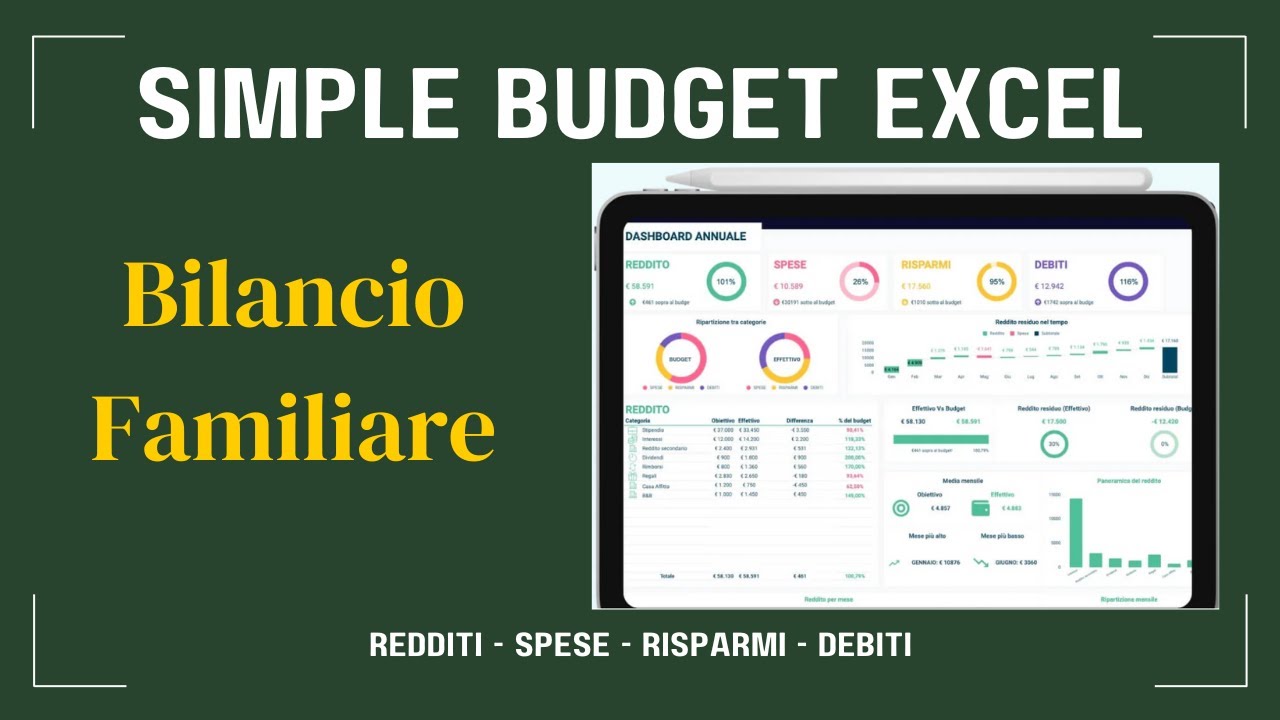 Simple Budget Excel - Bilancio Familiare "Professionale" (redditi spese ...