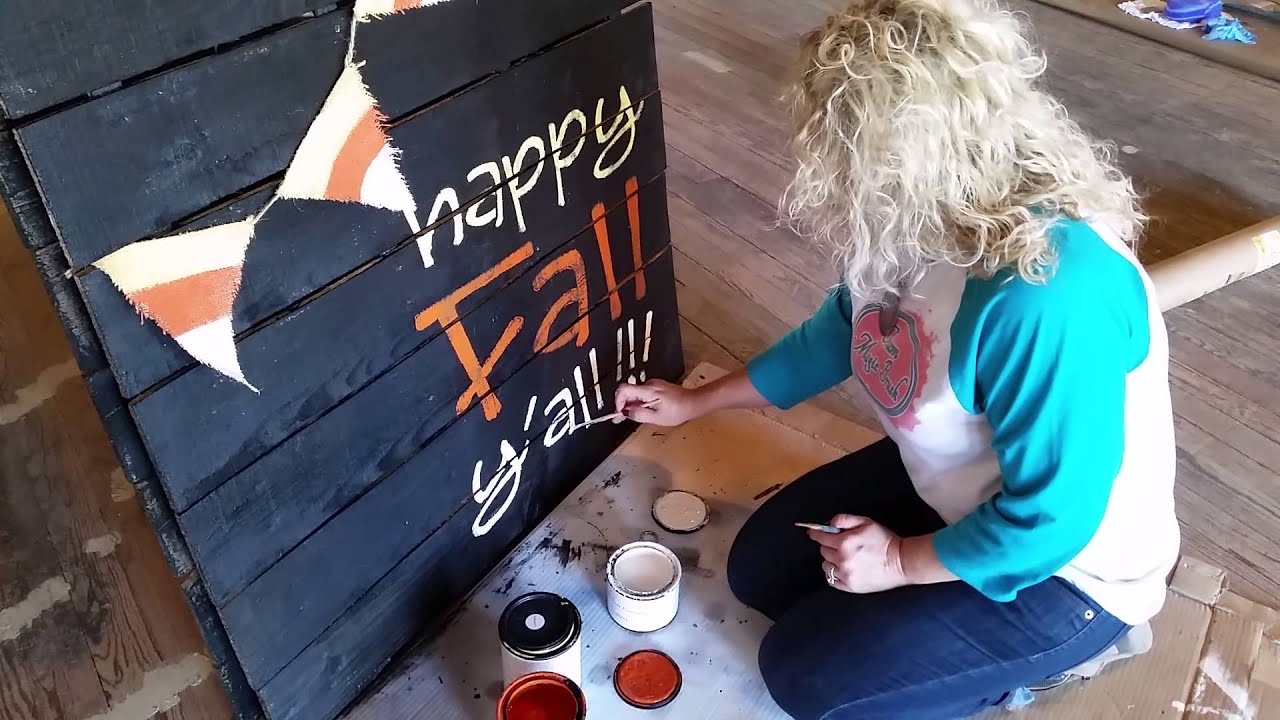 Pallet painting for fall - YouTube