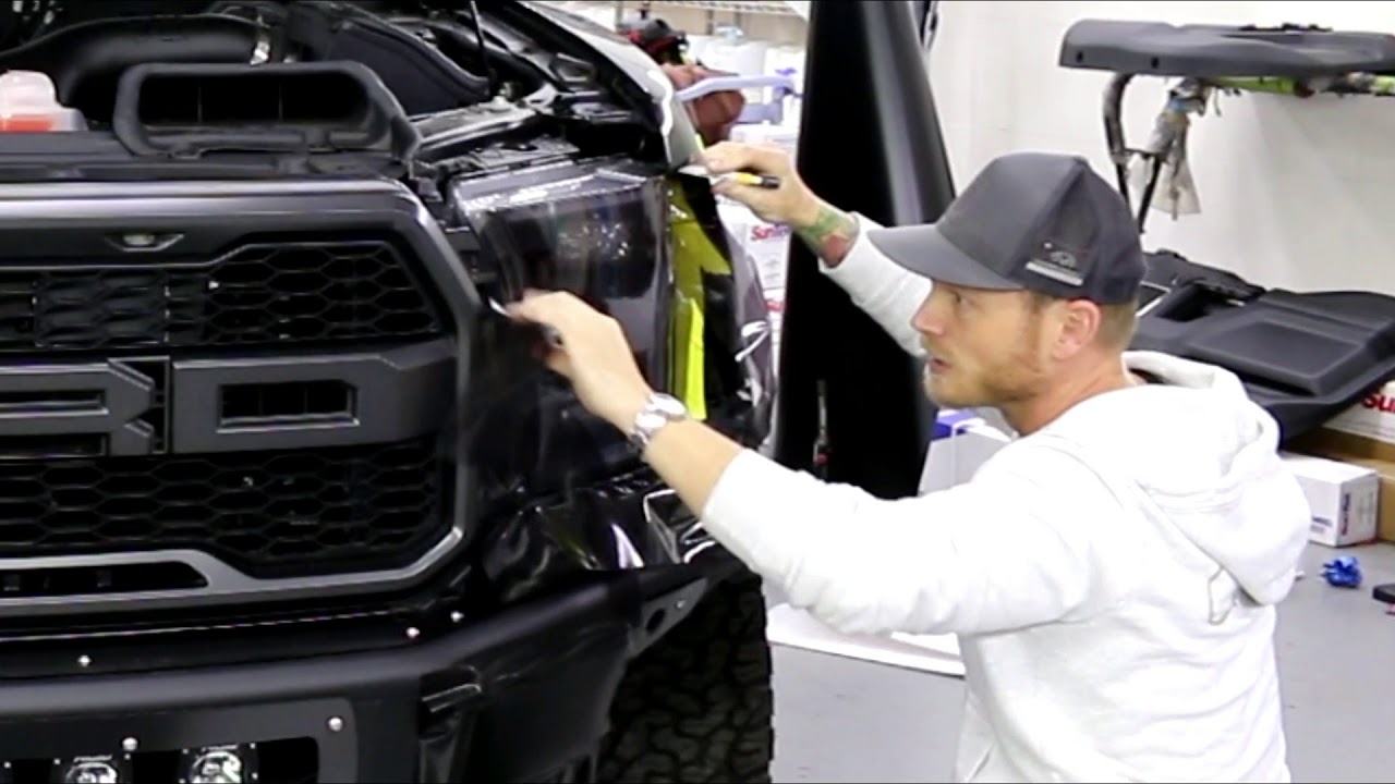Worlds EASIEST Light Tint | Ford Raptor Headlight TINT - YouTube
