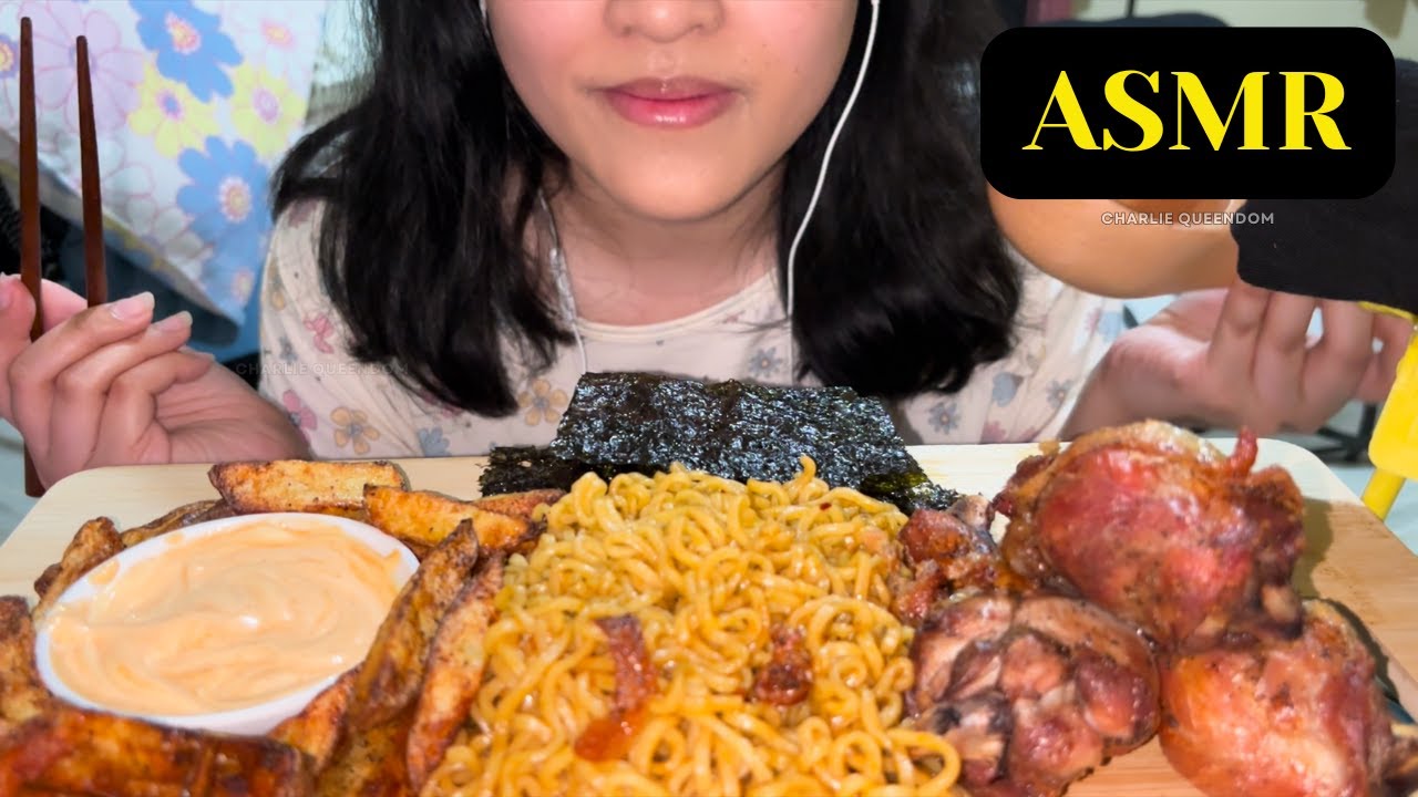 ASMR CHICKEN and SWEET & SPICY PANCIT CANTON - YouTube
