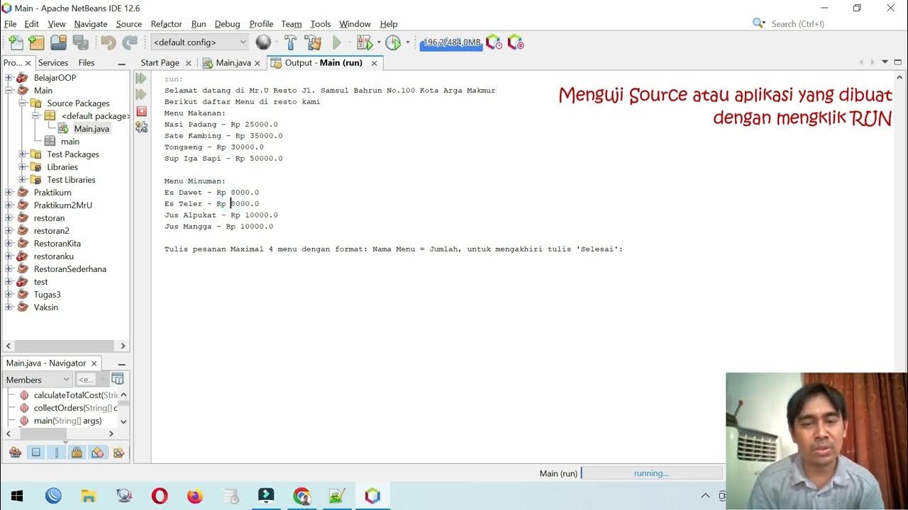 Tugas 1 | Pemrograman Berbasis Desktop | Aplikasi Sederhana Restoran | Netbeans - YouTube