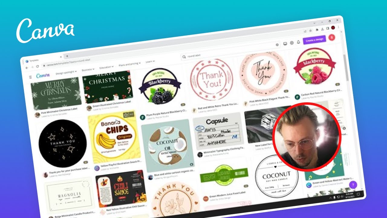 How do I make round labels in Canva - YouTube